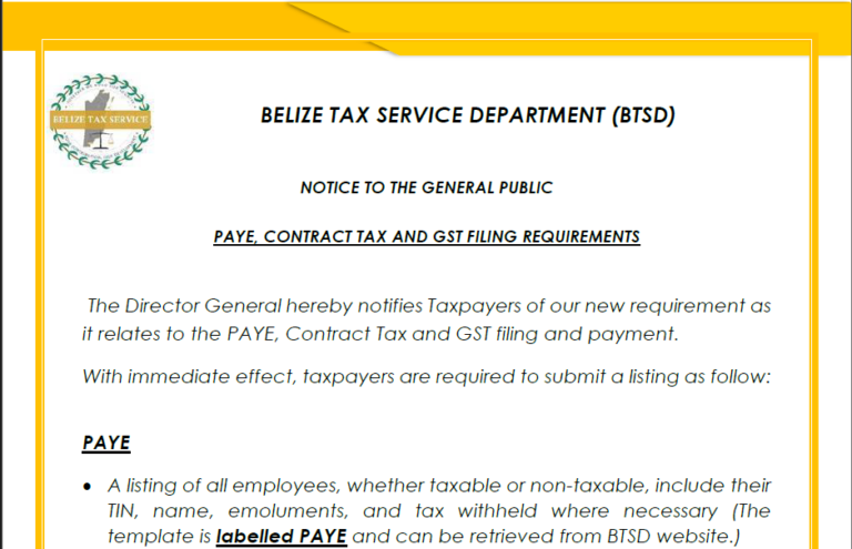 Belize Tax Services – Belize Tax Service